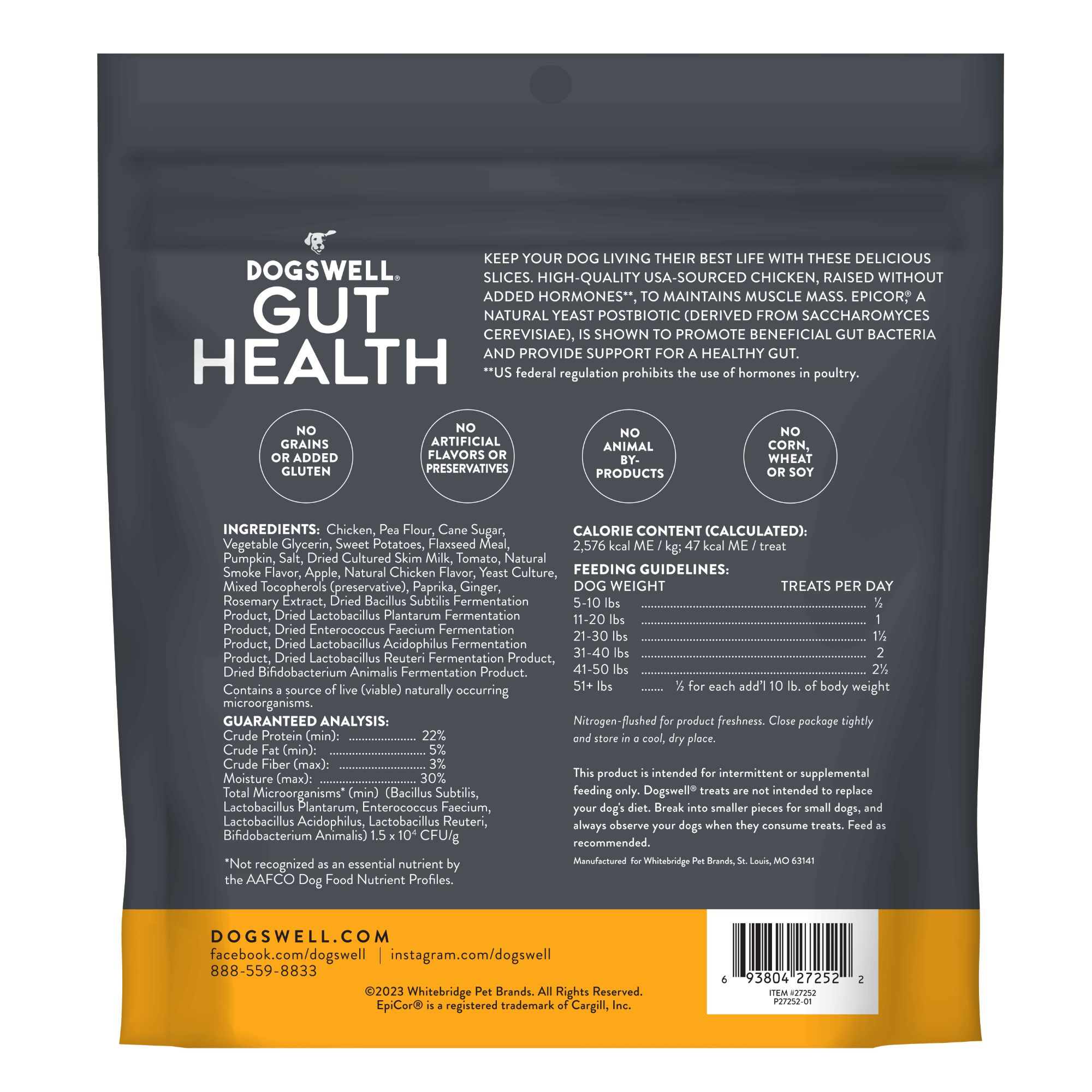 Gut Health Slices, Chicken – Dogswell